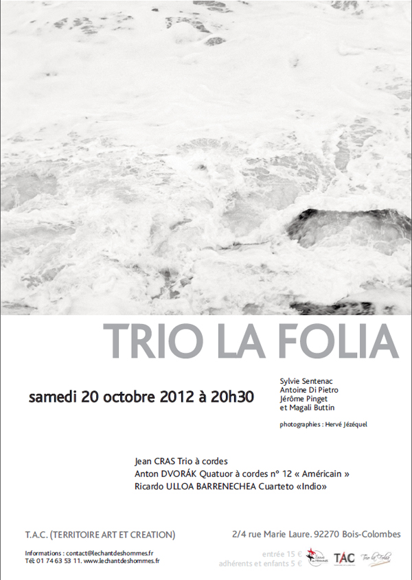 20 oct. | CONCERT TRIO LA FOLIA – LE CHANT DES HOMMES